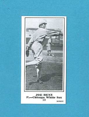 1915 M101-5 The Sporting News Reprint #13 Joe Benz (Chicago White Sox ...