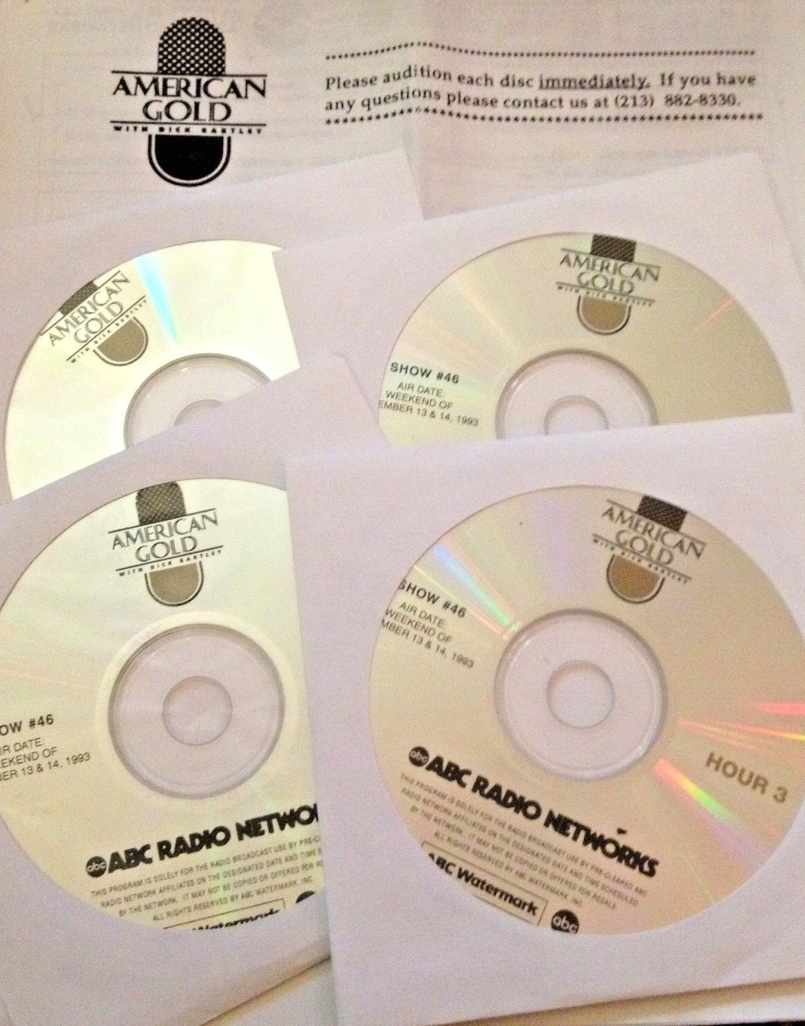 11/13/93 DICK BARTLEY'S AMERICAN GOLD PRESENTS TOP 10 GRASS ROOTS ...