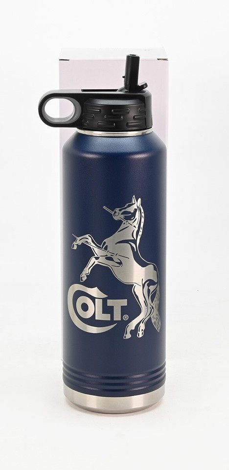 Colt Firearms Rampant Stallion Logo 40oz Navy Blue Water Bottle. Python ...