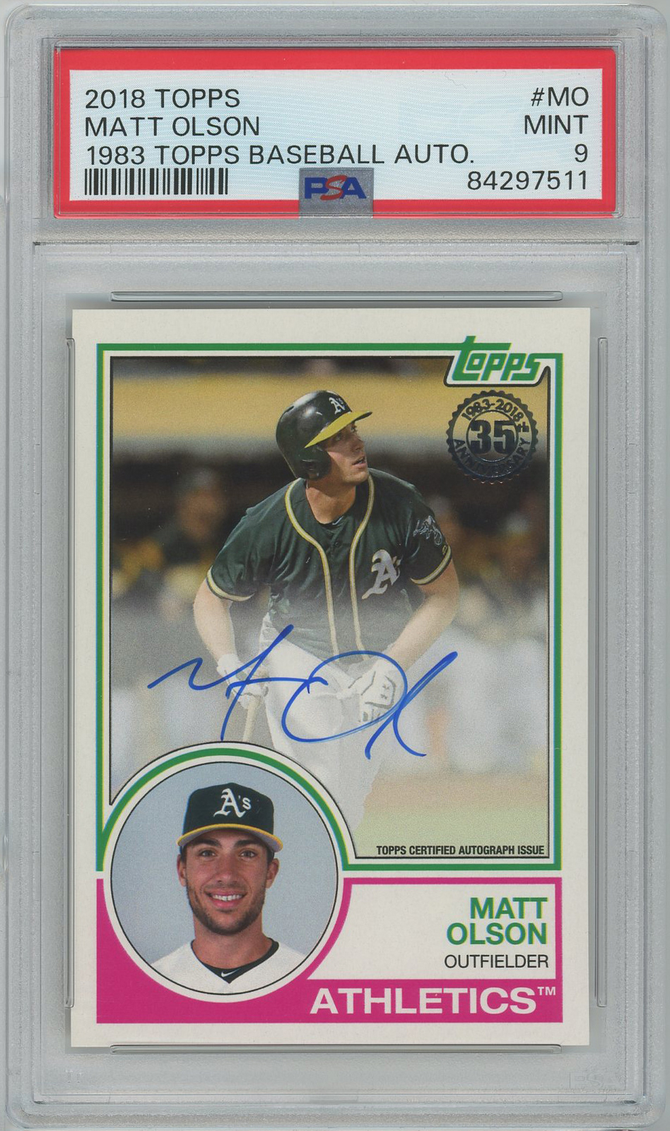2018 Topps '83 Topps Autographs #83A-MO Matt Olson Braves Auto PSA 9 | eBay