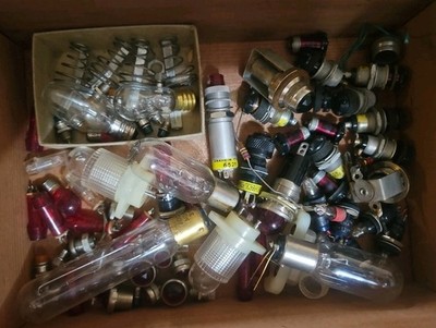 Vintage Electrical Parts Lot – Indicator Pilot Lights, Bulbs, Sockets ...