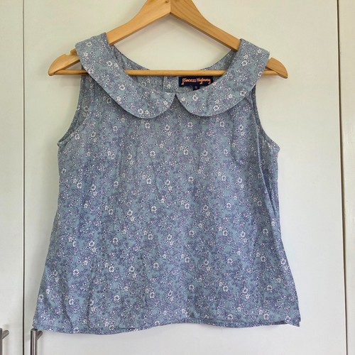 Princess Highway Size 10 Blue Floral Women's Sleeveless Top with Collar ...