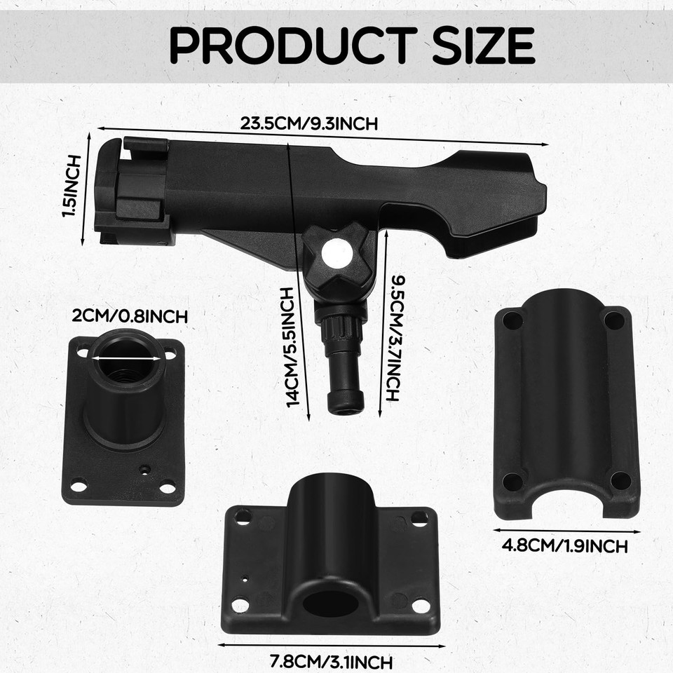 8 Pack Boat Fishing Rod Holders 360 Degree Adjustable Rod Holders Boat ...