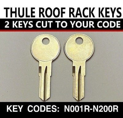 Thule Roof Rack Replacement Keys Cut to Code Key N001R-N200R | eBay