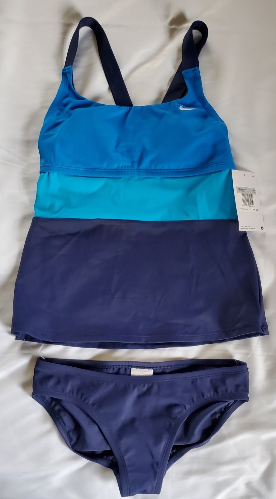 Nike Swim Women's Tankini 2-Piece Racerback Swimsuit Blue NESSB393-458 ...