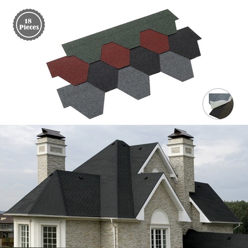 18pcs Self Adhesive Roofing Felt Shingles Mosaic Asphalt Roof Tiles ...