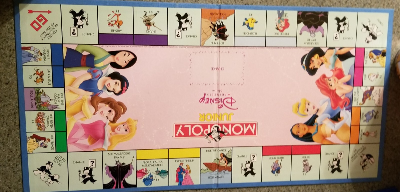 Disney Monopoly Junior Princess Game (Playing Board Only) Free Shipping ...