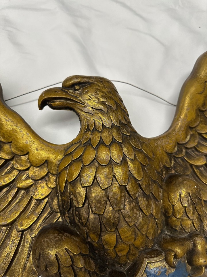 Old Vintage Antique 1958 USA made Syroco Eagle Patriotic Wall Plaque ...