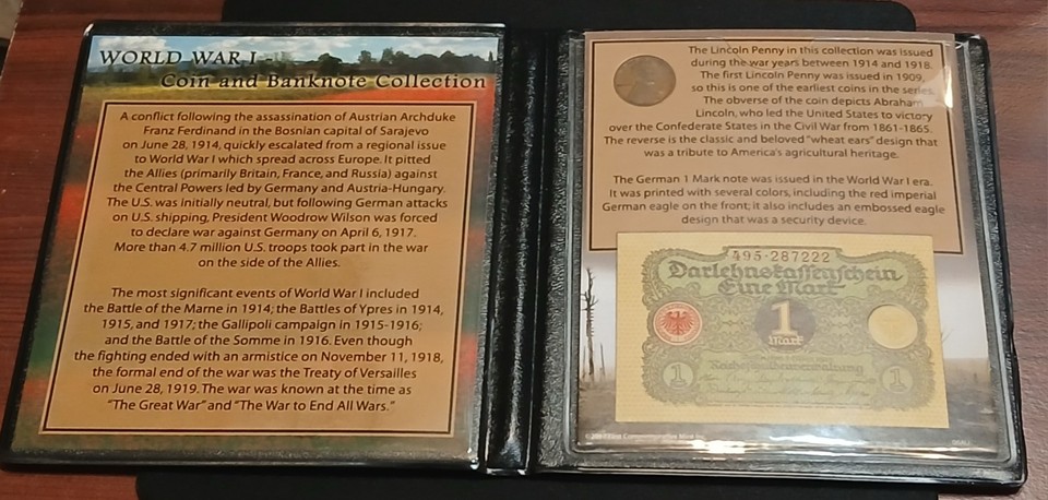 First Commemorative Mint- WWI Coin and Banknote Collection with COA | eBay