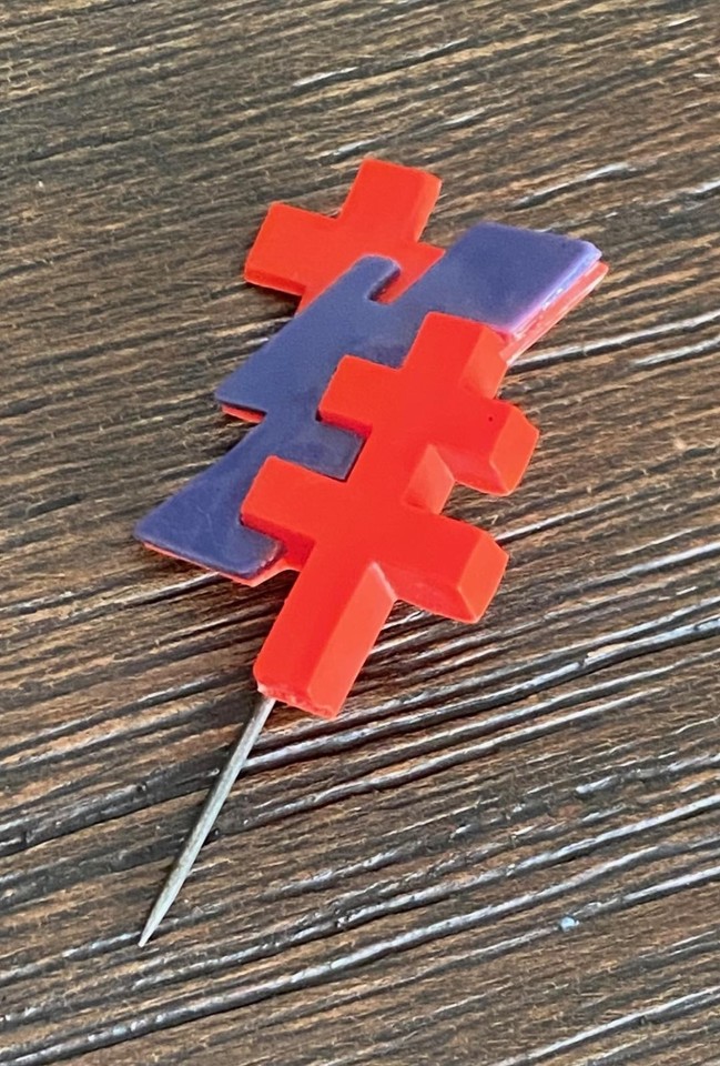 WWII Italian Fascist "Day of Two Crosses" Red Cross Red & Blue Stick ...