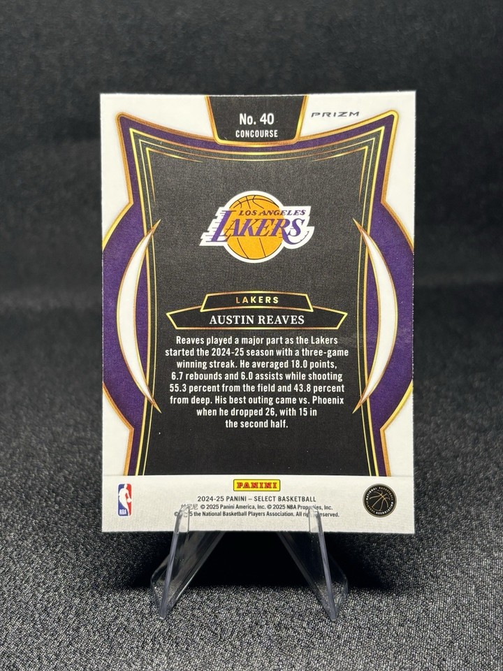 2024 Panini Select #40 Austin Reaves Blue Cracked Ice Prizm Lakers | eBay