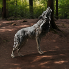 Wolf Howling Resin 3d printed Unpainted Miniature Wild Animal Liberian ...