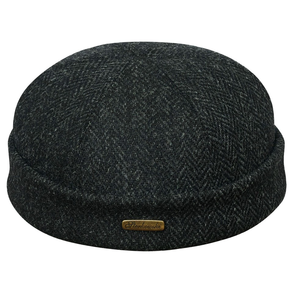 DOCKER Beanie Harris Tweed Wool Fisherman Winter Mariner Cap Handmade ...