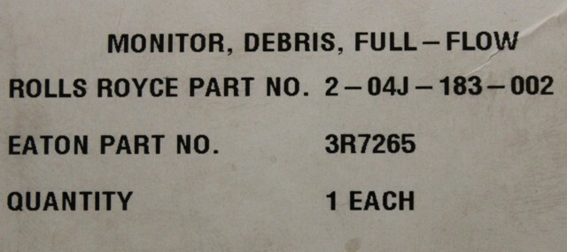 QDM Sensor, Debris, Full flow Rolls Royce PN: 2-04J-183-002 Eaton PN ...