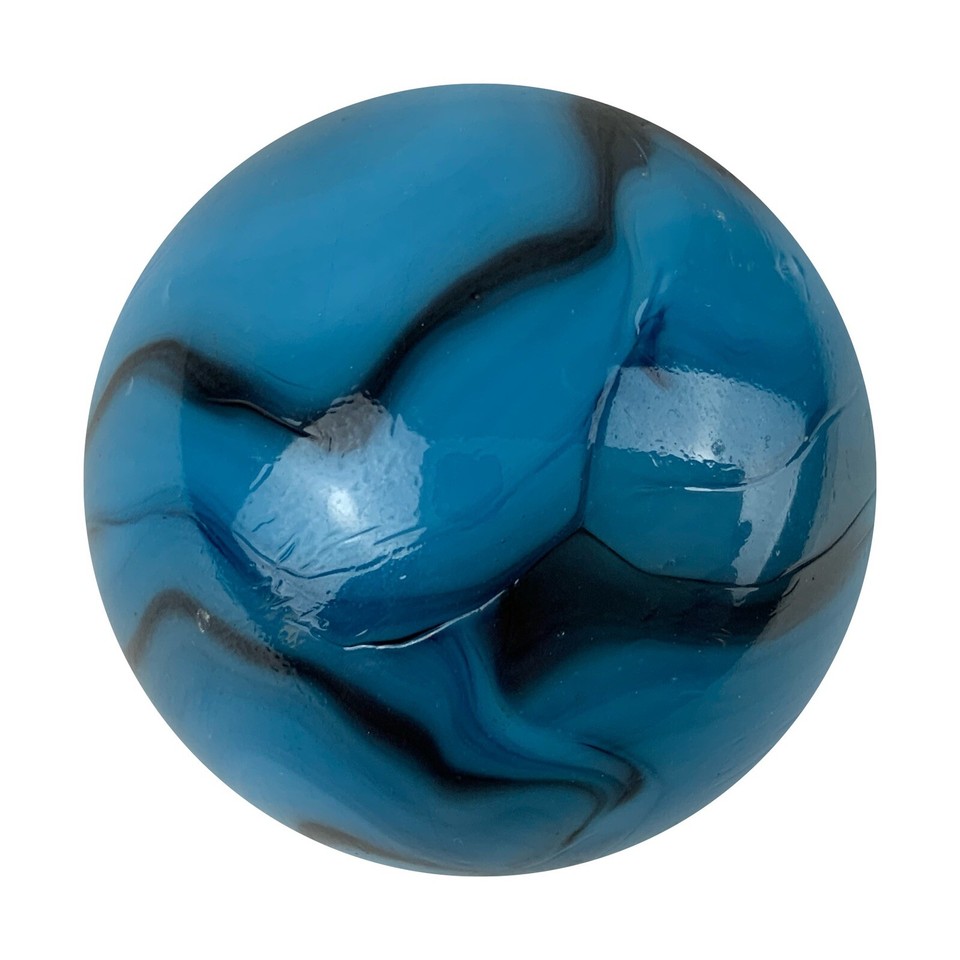 TOE BREAKER 50mm (2") BRONTOSAURUS Blue Swirl Marbles glass Toebreaker ...