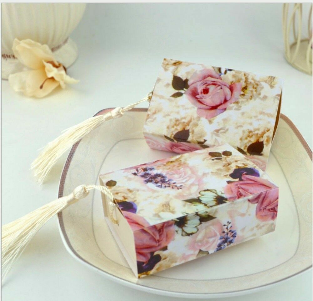 10/20/50/100Pcs Drawer Design Favor Tassel Gift Box Candy Boxes Wedding ...