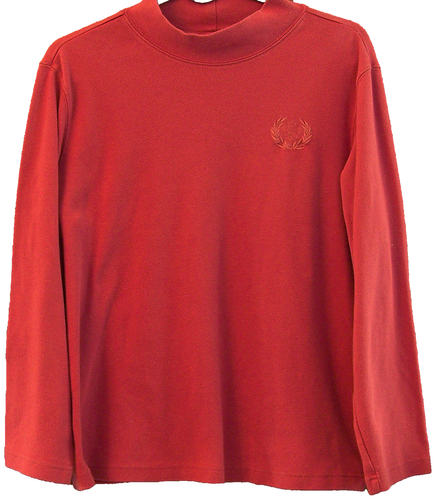 Blair L Large Knit Top Mock Turtleneck Terracotta Orange Long Sleeve ...