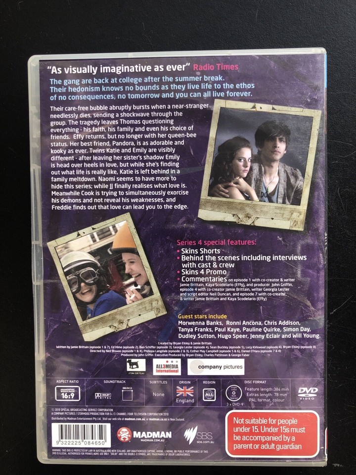 Skins The Complete Fourth Series 3-Disc Set DVD Region All | eBay