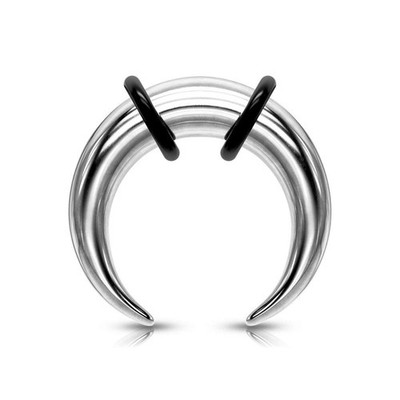 6-00GA Stainless Steel Large Gauge Basic Septum Pincher Rings with 2 ...