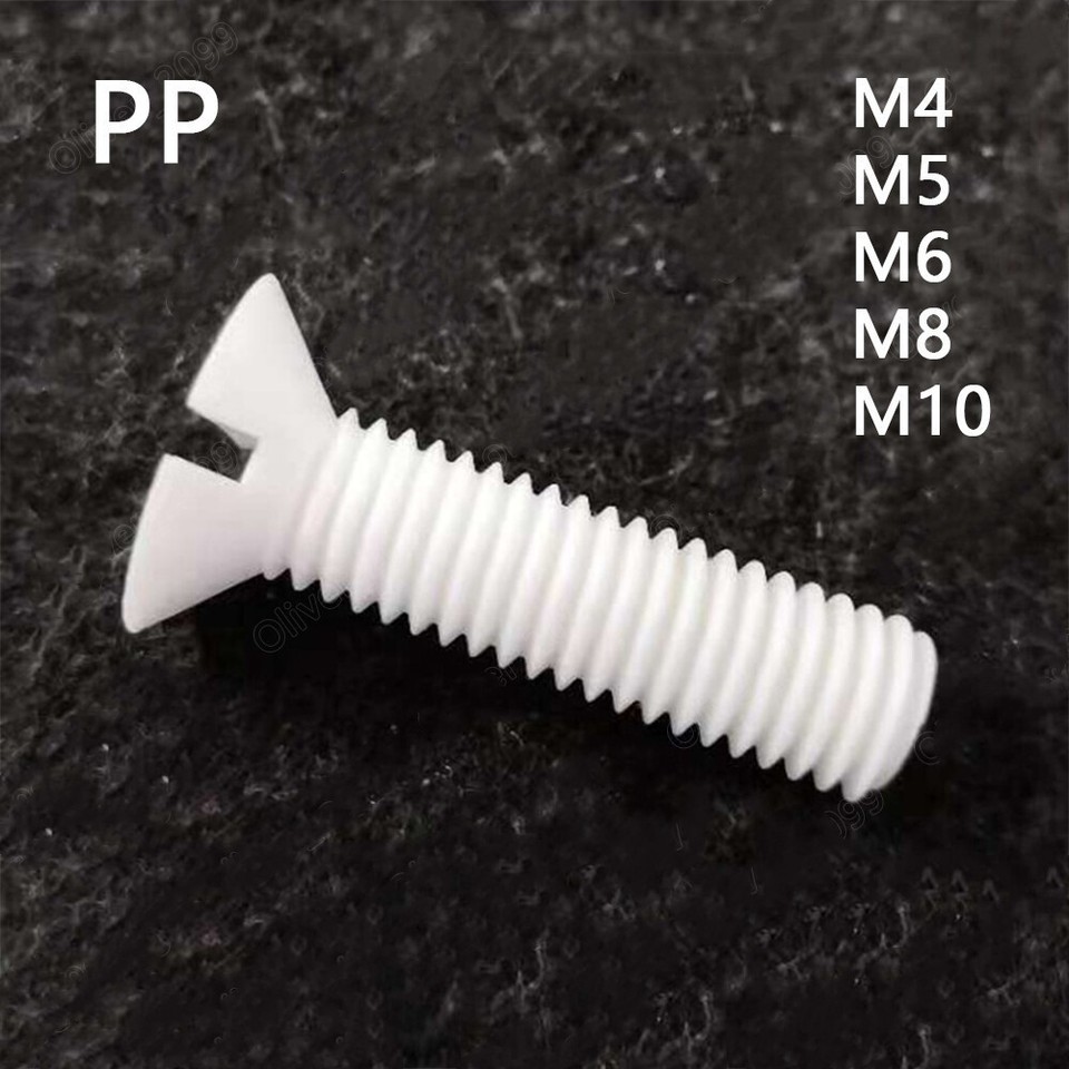 PP Polypropylene Plastic Slotted Set Screws With Flat Point M3 M4 M5 M6 ...