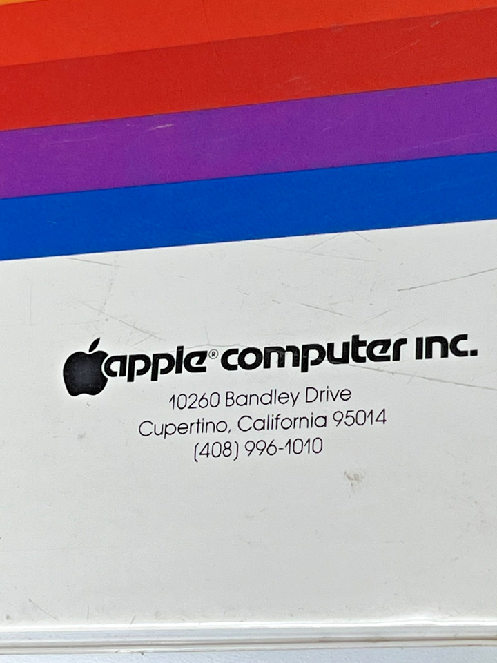 Very Rare Apple Computer Macintosh Cupertino Rainbow 3 Ring Notebook ...