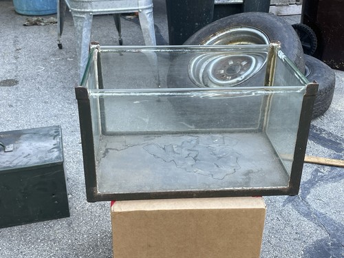 ANTIQUE VTG ART DECO CAST IRON SLATE JEWEL FISH TANK AQUARIUM | eBay