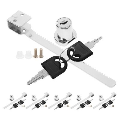 6 Pcs Sliding Glass Door Lock with Key Cabinet Counters Security Safety ...