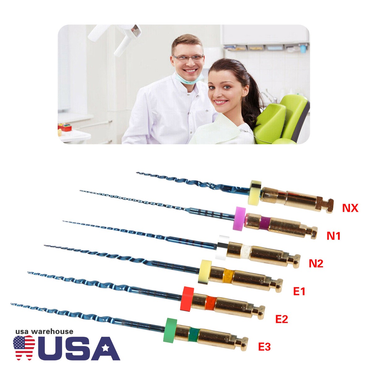 Endodontic Files, Broaches & Reamers 6 Pcs Dental Endodontic Rotary ...