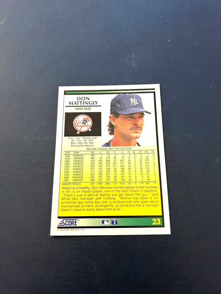 1992 Score Baseball Don Mattingly #23 HOF Factory Set Break NM-MT | eBay