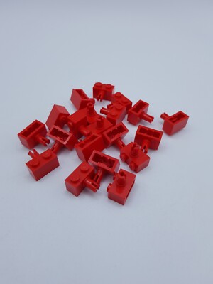 LEGO LOT 20 X BRICK 1X2 W HORIZONTAL SNAP ROUGE REF 44865 / 6393320 ...