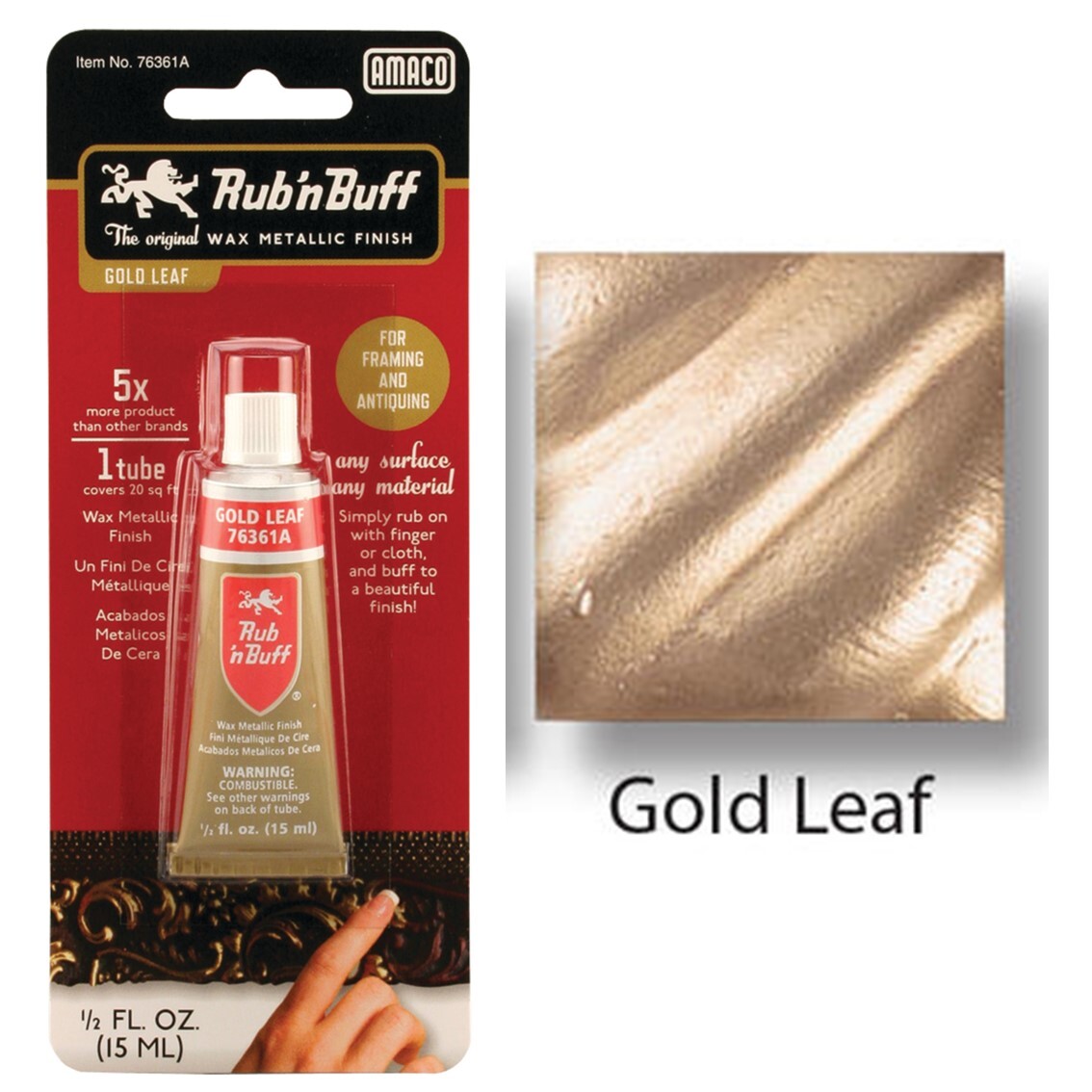 Amaco Rub n Buff Metallic Finish Pigments Wax 15ml Tubes 9 Colors ...