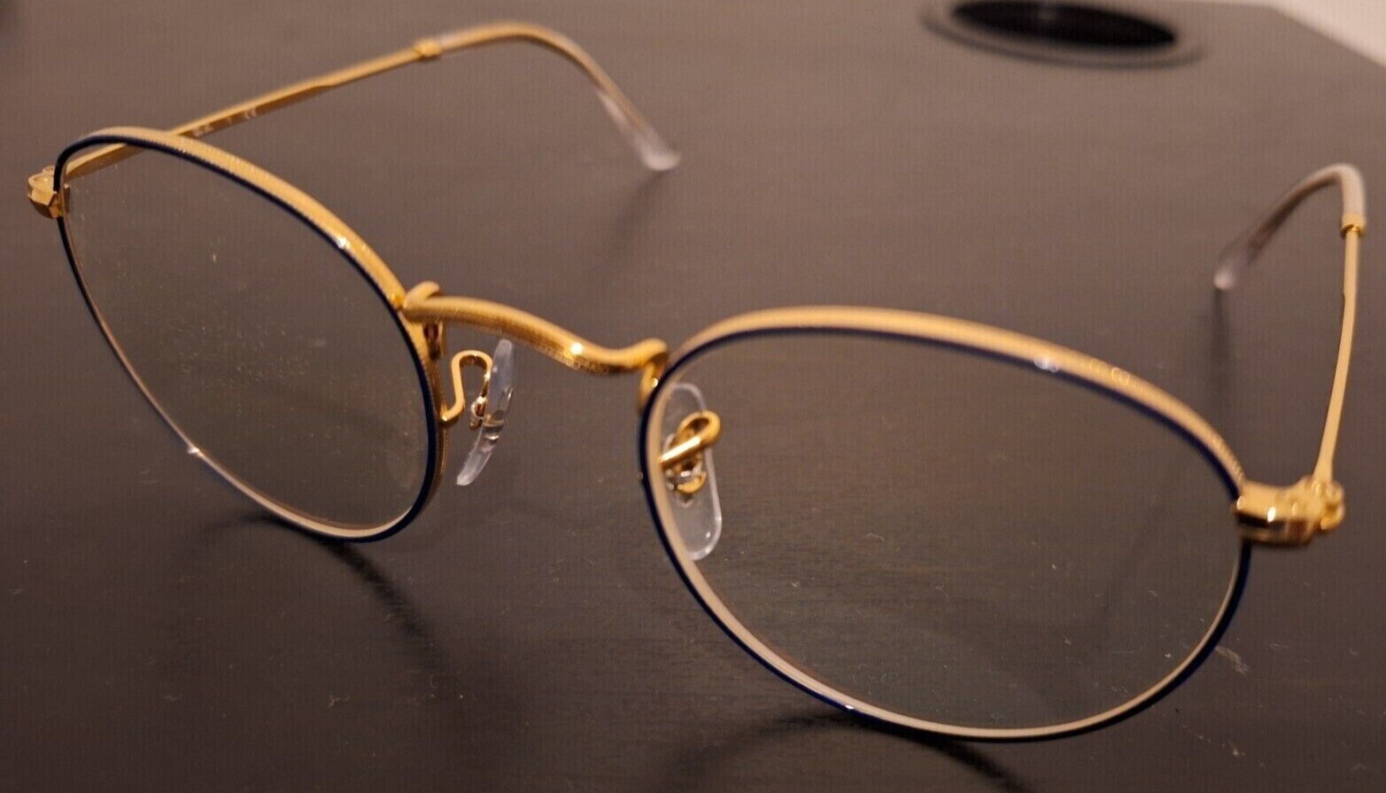 Ray-Ban RB3447V 3105 47-21 140 Round Metal Blue on Gold Eyeglasses ...