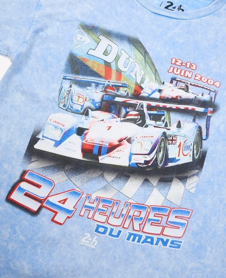Women's 24 HOURS LE MANS RACECAR Racing T-Shirt Blue Marbled Size Large ...