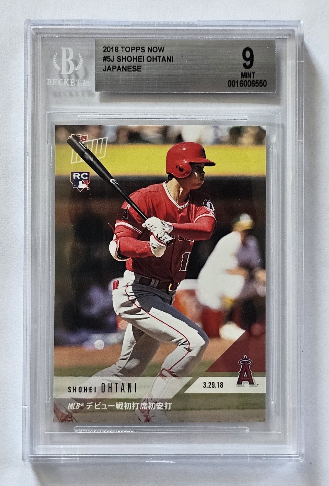 2018 SHONEI OTANI TOPPS NOW #5J RC BGC GEM MINT 9.5 (POP 34) RARE ...