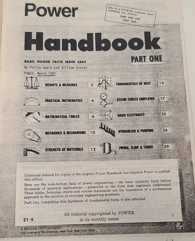 Basic Power Facts Made Easy Handbook Vtg 50s 1951 Math Mechanics ...