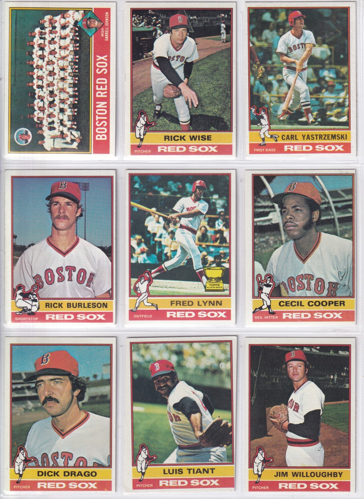 1976 Topps Boston Red Sox Baseball Team Set (29 Cards) | eBay