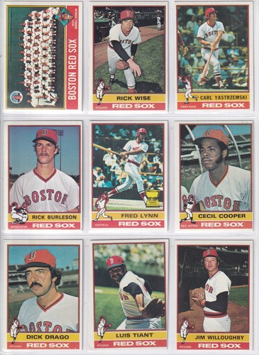 1976 Topps Boston Red Sox Baseball Team Set (29 Cards) | eBay