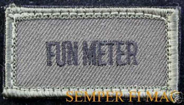 FUN METER PATCH FLIGHTSUIT US MARINE AIR FORCE ARMY NAVY USCG PILOT ...