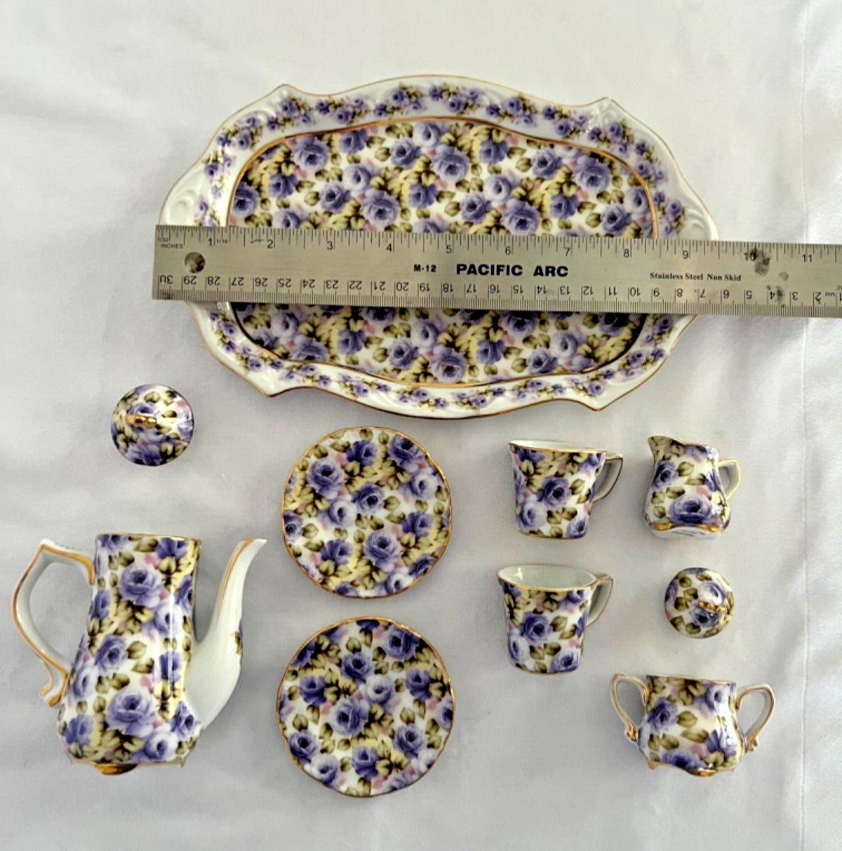 Vintage! Fielder Keepsakes~Victorias Garden Purple Rose Miniature Tea ...