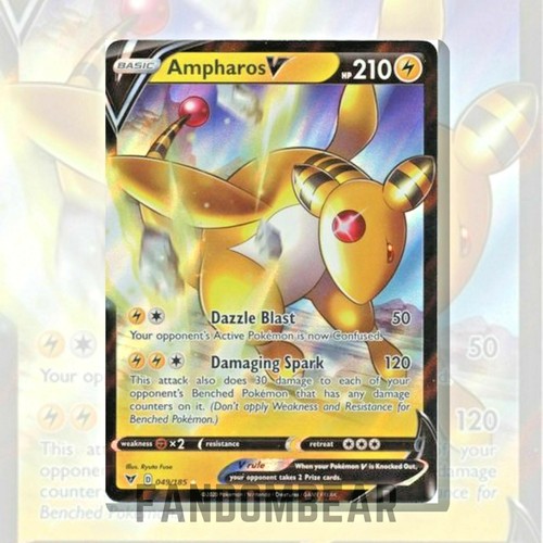 Ampharos V ULTRA RARE card 049/185 Vivid Voltage 2020 Pokemon TCG NM/LP ...