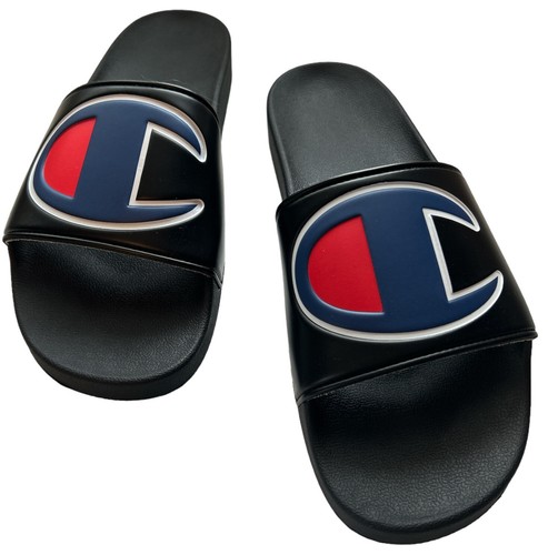 Champion Slides Mens Sz 12 Comfort Fit Navy Blue Red Logo | eBay