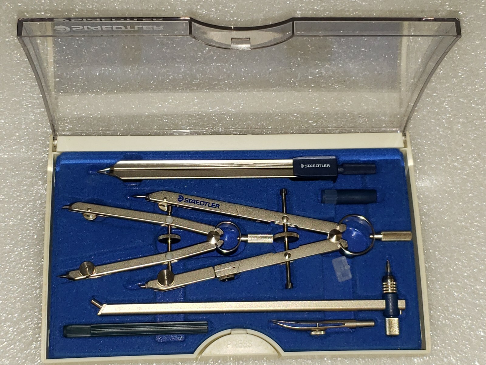COMPLETE 7 Piece Vintage Staedtler MARS SUPERBOW Compass Set - Model ...