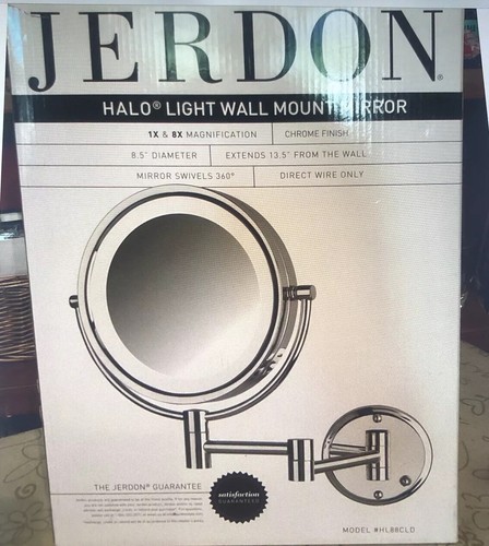 Jerdon Lighted Makeup Mirror New In Box Wall Mounted Direct Wiring ...