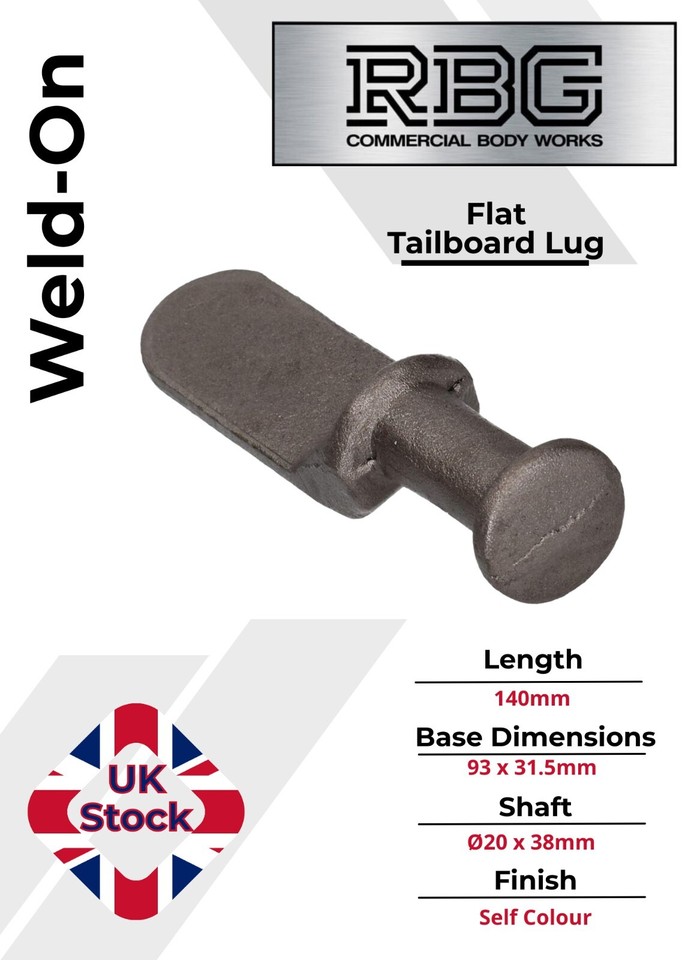 4x Tailboard Lugs Forged Steel Weld on Trailer Forket Tipper Dropside ...