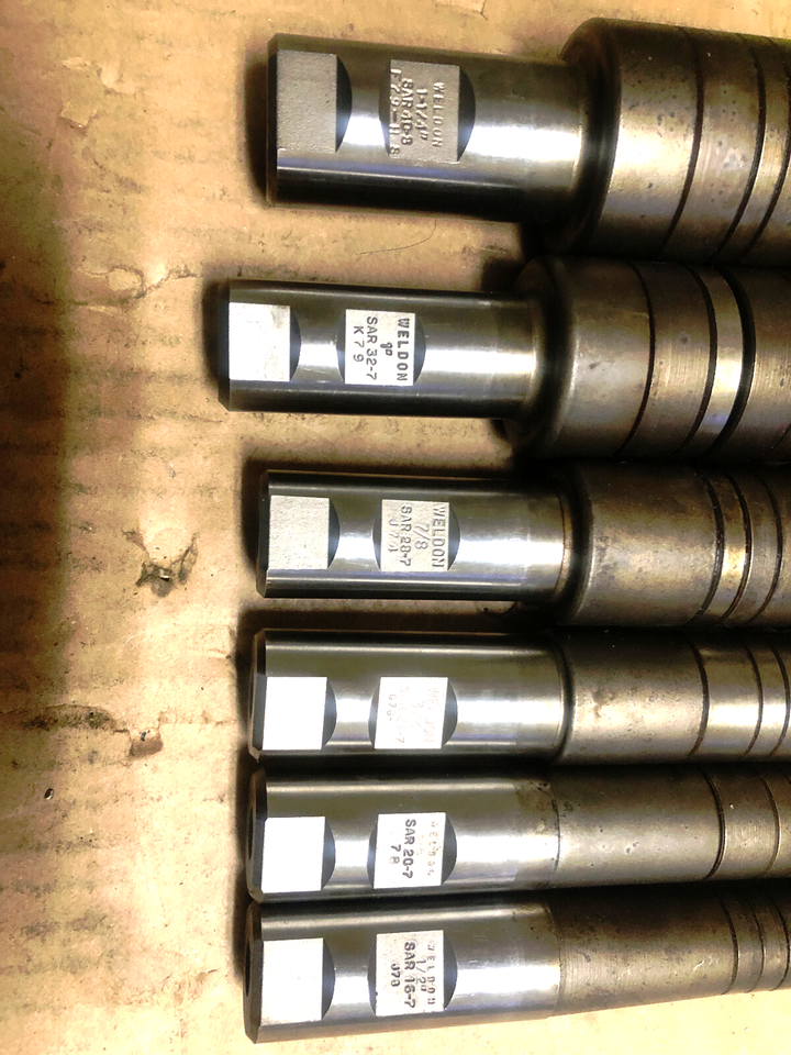 USED Weldon Stub Arbor Set 1/2" to 1-1/4" 6 pieces with wooden stand | eBay