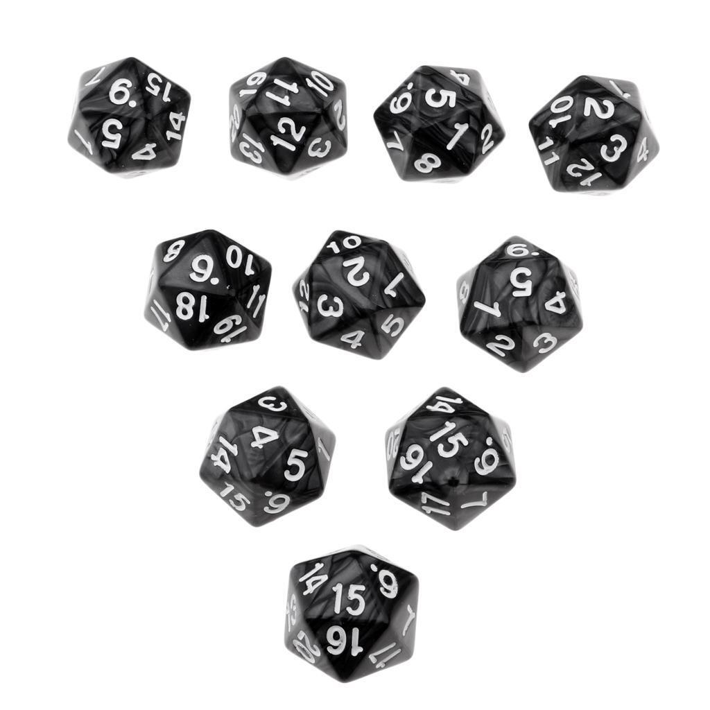 10 Acrylics Polyhedral D20 20 Faces D Die Toy For And Prop | eBay
