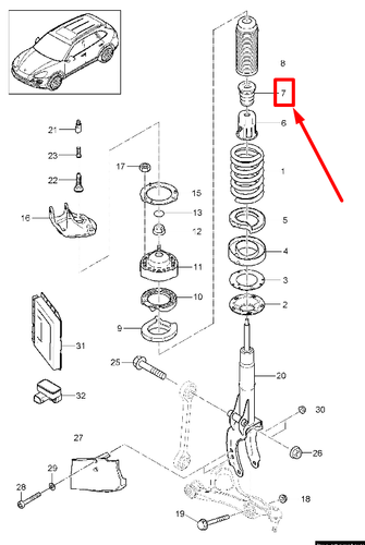 NEW PORSCHE CAYENNE 92A SHOCK STOP BUFFER 95834330150 958.343.301.50 ...