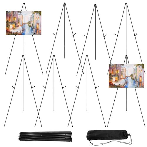 8 Pcs Balck Easel Stand for Sign 65 Inches, Portable Picture Stands ...