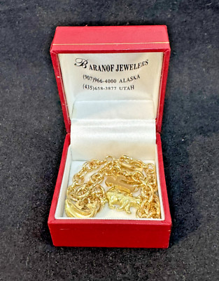 Vintage Diamond International-Alaska Di Charm Bracelet Gold Toned Chain ...