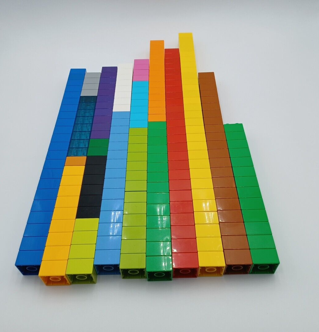 Lot of 225+ LEGO DUPLO 2x2 Blocks Green Blue Red Yellow Black Purple ...